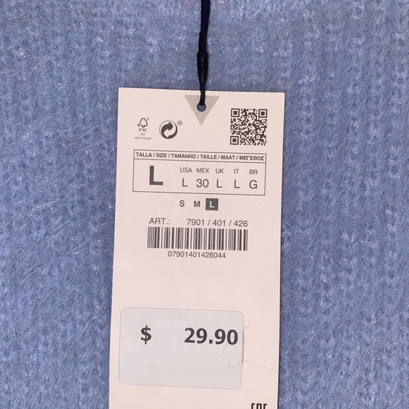 Zara | Tops | Zara Knit Sky Blue Top Nwt | Poshmark